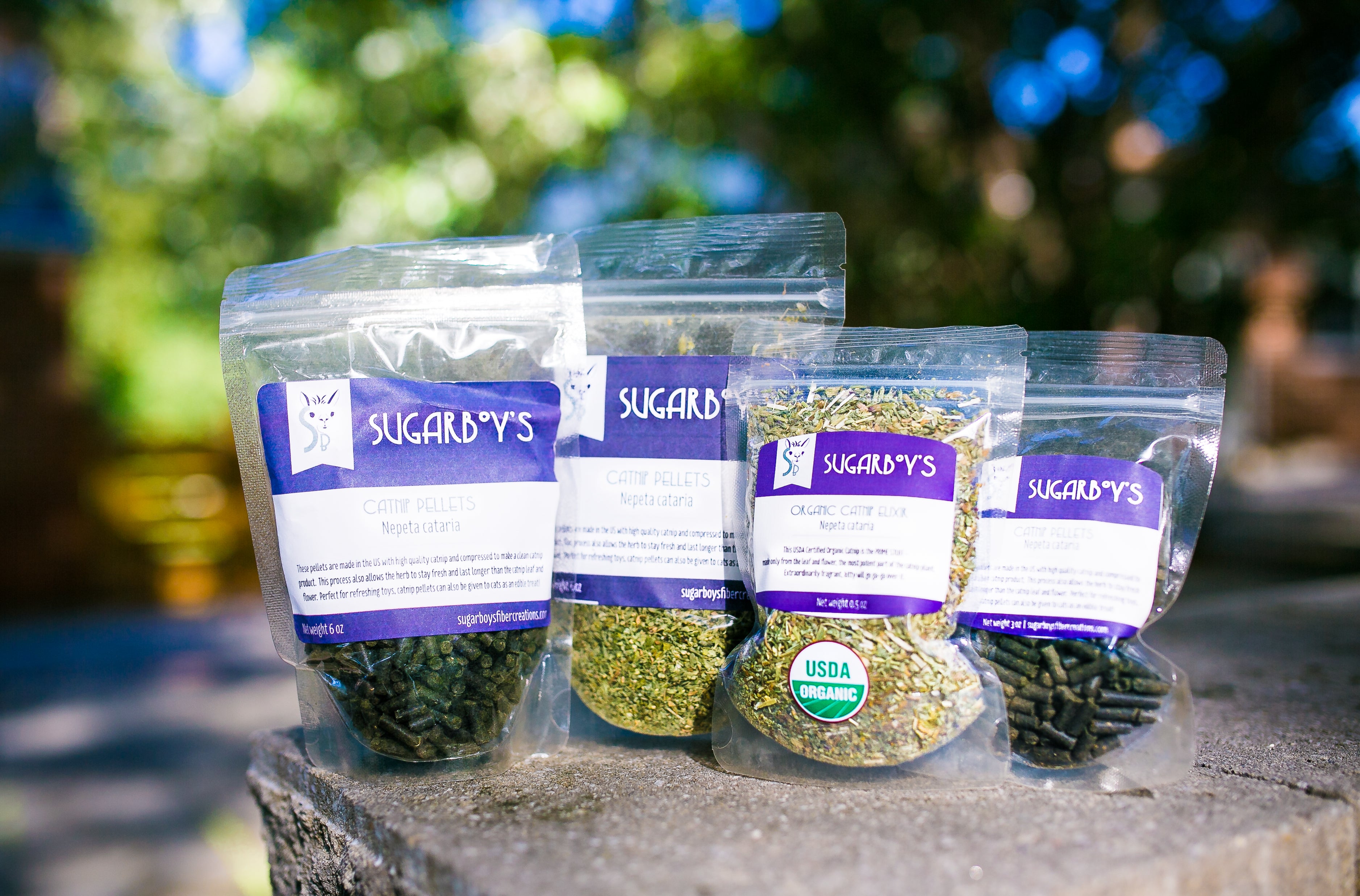 Sugarboy's Organic Catnip Elixir and Catnip Pellets