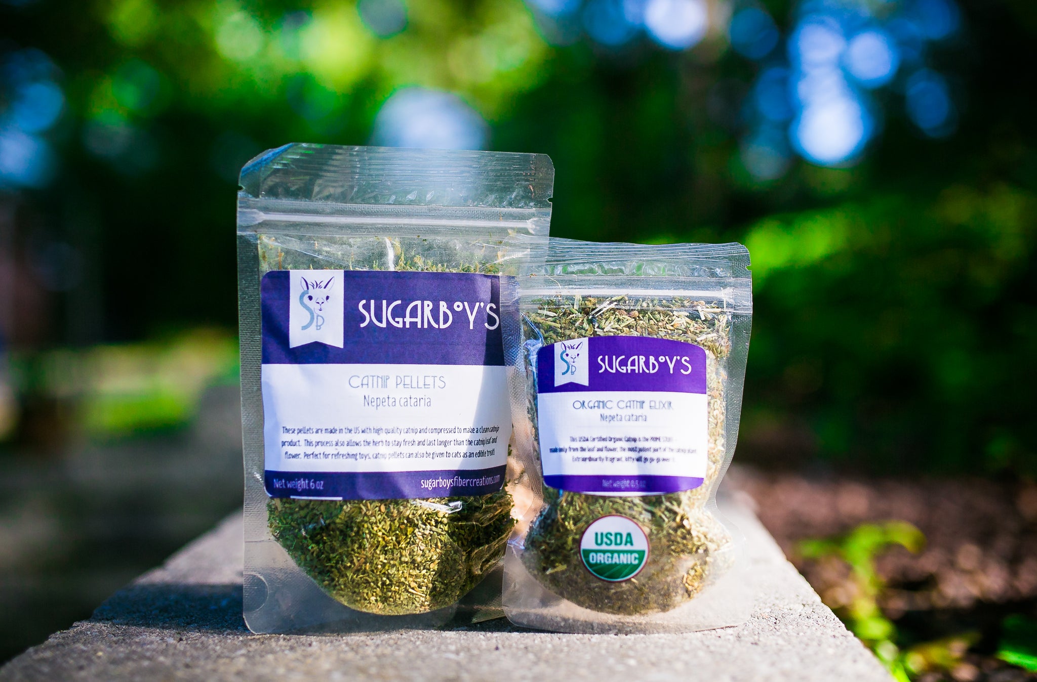 Sugarboy's Organic Catnip Elixir and Catnip Pellets